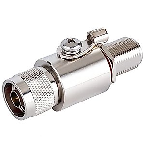 N Lightning Arrestor Male to Female Bulkhead DC-3GHz 90V Gas Tube Discharge 50 Ohm RFetomax N Type Coaxial Lightning (Lightning arrestor N Male to Female)