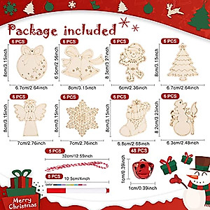 Christmas Wooden Ornaments Crafts Kits for Kids, Easy Unfinished Wood Arts and Crafts Bulk for Toddlers Children Ages 4-8 8-12 Make Your Own Class Classroom Preschool DIY Painting Paint Paintable