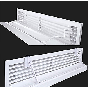 Liveinu Air Deflector Adjustable Reusable Heat and Air Deflector for Sidewall Vent Air Conditioner Deflector White 23" Inch