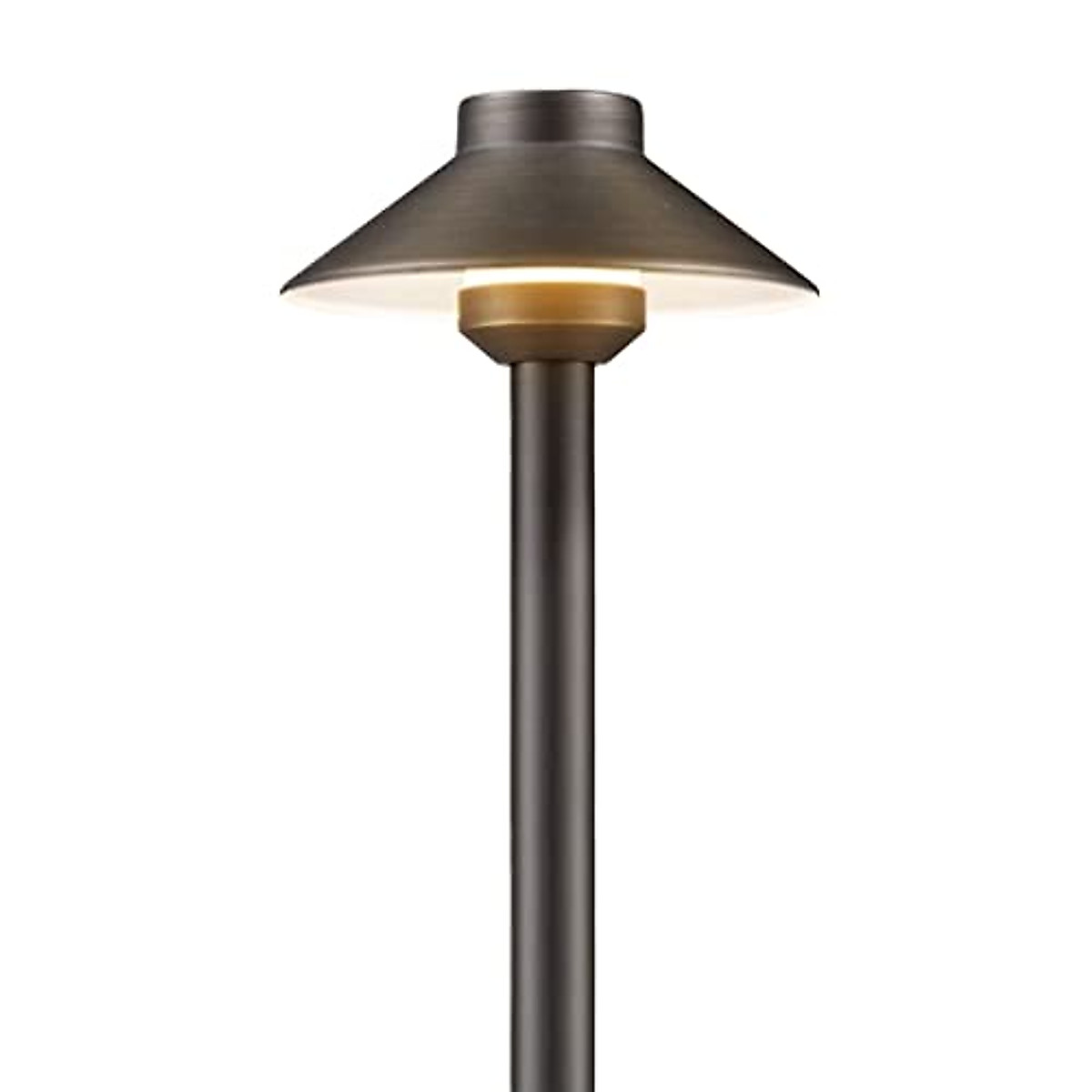 Gardenreet Brass Pathway Lights, Low Voltage LED Landscape Path Lights, 12V Outdoor Waterproof Landscape Lighting(Hat) for Walkway Driveway Garden Without G4 Bulb