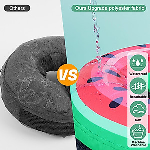 Glittme Dog Donut Collar, Inflatable Dog Cone, Cone for Dogs After Surgery, Soft Dog Cone to Stop Licking, M