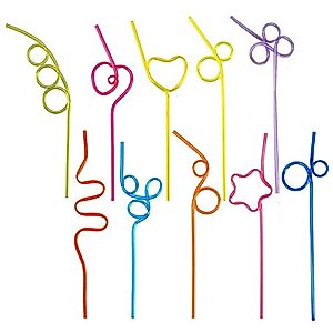 ISusser 50pcs Crazy Loop Straws, Christmas Straws, Crazy Reusable Drinking Straws In Assorted Colors, Great For Parties, Carnivals, Fun, BPA FREE