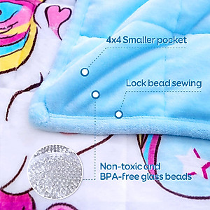 Kids Weighted Blanket by Bell + Howell, 7lb Ultra Soft and Breathable Kids Blanket with Glass Beads, Great for Calming and Sleeping 48x36 inches - Race Car