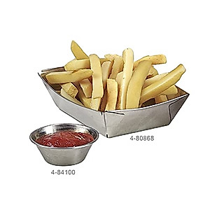 G.E.T. 4-80868 Stainless Steel French Fry Boat Tray, (Qty,1) (Sauce Cup Sold Separately)