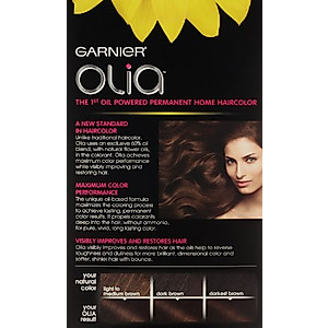 Garnier Olia Oil Powered Permanent Hair Color, 5.35 Medium Golden Mahogany
