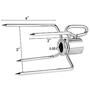 Apromise Rotisserie Forks - Heavy Duty Rotisserie Meat Forks (2 Pieces) | Fit for 1/2-Inch Hexagon & 3/8-Inch and 5/16-Inch Square Rotisserie Spit Rods and Round Spits