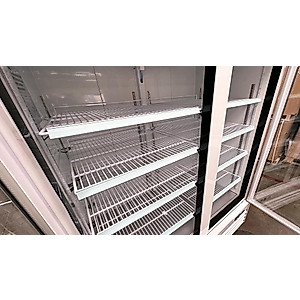 cooler depot Commercial Freezer Glass 2 Double Door Coated Steel Frame&Exterior, Aluminium Interior, Upright Reach in NSF 53" W 8 Shelves, Display Merchandiser 45 cuft -10°F~ 0°F D1.2BM2F