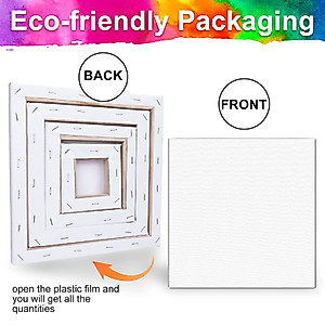 4 Packs Square Canvases for Painting with 4"x 4", 6"x 6", 8"x 8", 10"x 10", Painting Canvas for Oil & Acrylic Paint