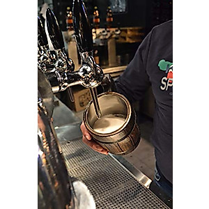 MyFancyCraft Handmade Beer - Mug Oak - Wood Dark Natural - Eco-Friendly Wooden Tankard Gift Barrel - Cup