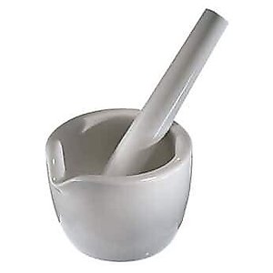 CoorsTek 60316 Porcelain Ceramic Chemical and Heat Resistant Mortar with Pouring Lip, 145mL Capacity