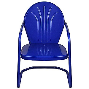 Northlight 34-Inch Outdoor Retro Tulip Armchair, Blue