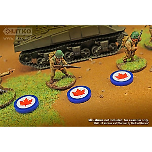 LITKO World War Two Miniature Wargames National Faction Token Game Pieces Compatible with Bolt Action (10) (Royal Canadian Air Force)
