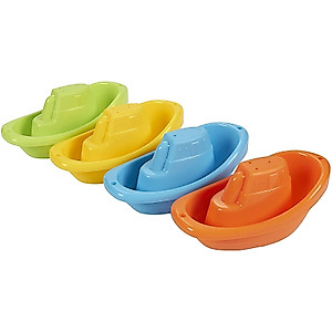 BLUE PANDA 12 Pack Bath Toy Boats, Bathtub Plastic Kids Tugboats for Ages 3 and Up, Multicolored