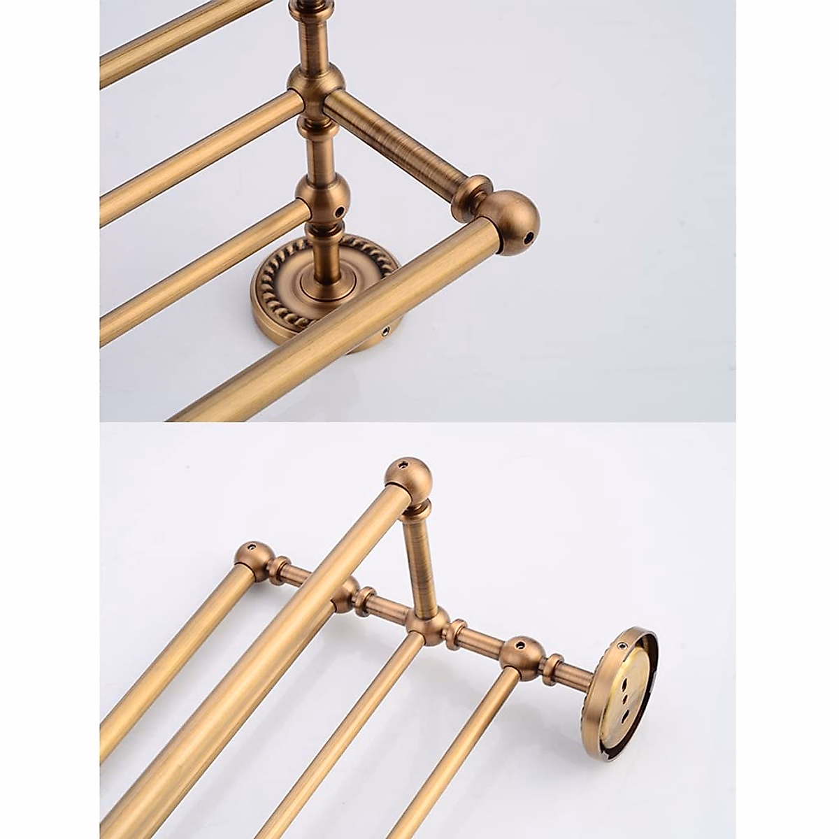 Towel Rack Antique Towel Rack Hanger, Copper Towel Rack, Bathroom Toilet Perforated Towel Rail, Bronze Towel Holder Towel Shelf