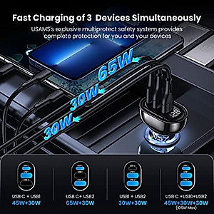 125W USB C Car Charger with LED Display,Enablink PD 65W/QC 30W PPS Super Fast Charging Type C Cigarette Lighter Adapter for iPhone 13 12 11 Samsung Galaxy S21 Note 20 iPad MacBook Pixel Laptop (Black)