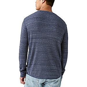 Lucky Brand Men's Garment Dye Thermal Crew Tee, Navy, Large