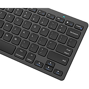 Arteck Ultra-Slim Keyboard Compatible with iPad 10.2-inch/iPad Air/iPad 9.7-inch/iPad Pro/iPad Mini, iPhone and Other Bluetooth Enabled Devices Including iOS, Android, Windows, Black