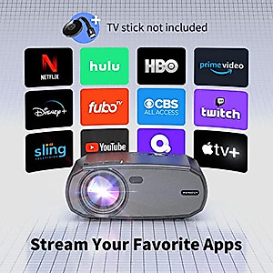 Native 1080P 15000 Lumens Projector, WEWATCH Portable 2.4G 5G Projector with WiFi and Bluetooth Mini Movie Projector, 200" Display 230 ANSI Lumens Video Projector for Home Outdoor, HDMI, VGA, USB