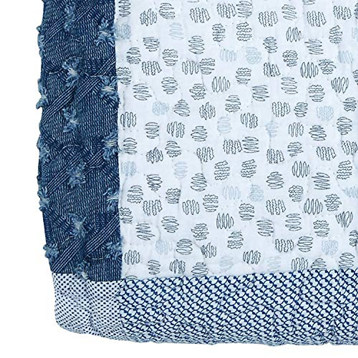 Stephan Baby Heirloom-Quality Pieced Crib Quilt, Denim Dot