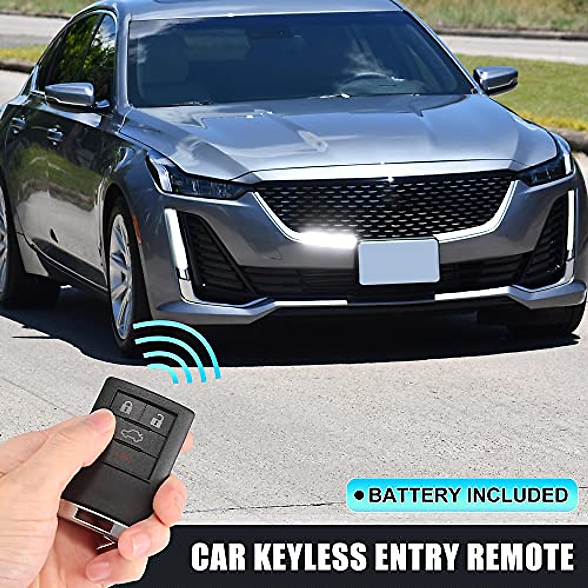 X AUTOHAUX Replacement Keyless Entry Remote Car Key Fob OUC6000066 315MHz for Cadillac STS 2008-2011 DTS 2008-2011 CTS 2008-2013 22889449 4 Key Button
