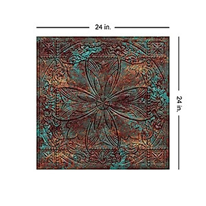 From Plain To Beautiful In Hours 337rp-24x24-25 Helena PVC 2' x 2' Lay-in or Glue-up Ceiling Tile (Covers / 100 sq.ft), Rustic Patina, 25