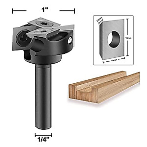SpeTool CNC Spoilborad Surfaing Router Bit 1" Cutting Diameter 2+2 Flute with 1/4" Shank Router Planning Dado Cleaning Planer Bit