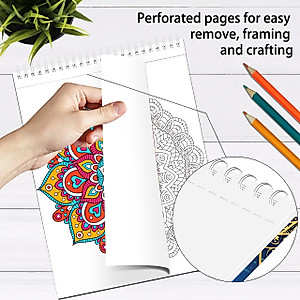 Elfew 2 Pack Mandalas Coloring Books for Adult, 80 Original Mandala Patterns and Designs, Coloring Book for Adults Relaxation, Adult Coloring Book Spiral Bound, Relaxation Books for Women
