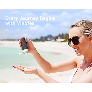 Vinofes 16 Pack Travel Size Toiletries Kits - Leak Proof TSA Approved Travel Bottles for Toiletries Essential - BPA Free Travel Containers for Shampoo, Conditioner, Lotion (16Pcs/Black)