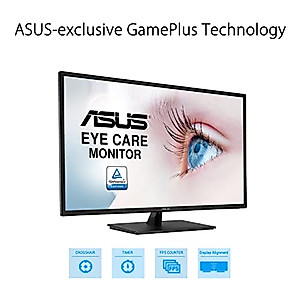 ASUS 31.5” 1080P Monitor (VA329HE) - Full HD, IPS, 75Hz, Adaptive-Sync, Eye Care, Low Blue Light, Flicker Free, HDMI, VGA, Wall Mountable, Tilt Adjustable,Black