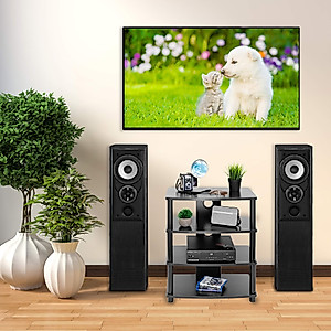 Mount-It! Media Stand Entertainment Center for TV, Audio Video Components, Stereo Equipment, Gaming Consoles, Streaming Devices, 4 Shelves, Black