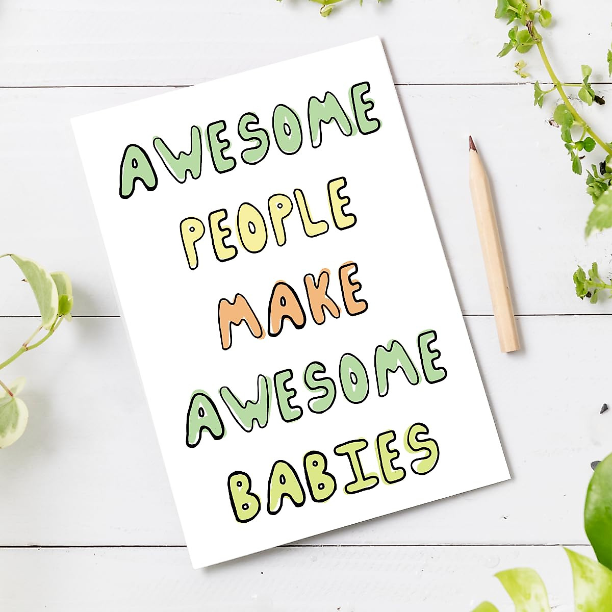 UUEFKTN Baby Shower Card for Him Her, Baby Shower Card for New Mum New Dad Friend, Shower Card for New Baby, Funny Baby Expecting Card, New Baby Arrival Card, Congratulations Pregnancy Card