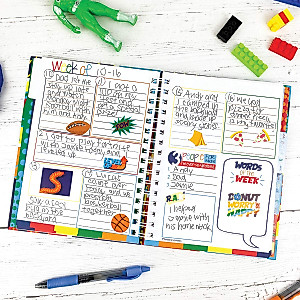 Denise Albright Gratitude Finder® 52 Week Non-Dated Journal for Boys with 177 Totally Cool Hand-Illustrated Stickers (Super Kiddo)