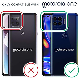 NZND Case for Motorola Moto One 5G / 5G UW/G 5G Plus with [Built-in Screen Protector], Full-Body Protection Bumper, Shockproof Protective, Impact Resist Case Cover (Black Marble)