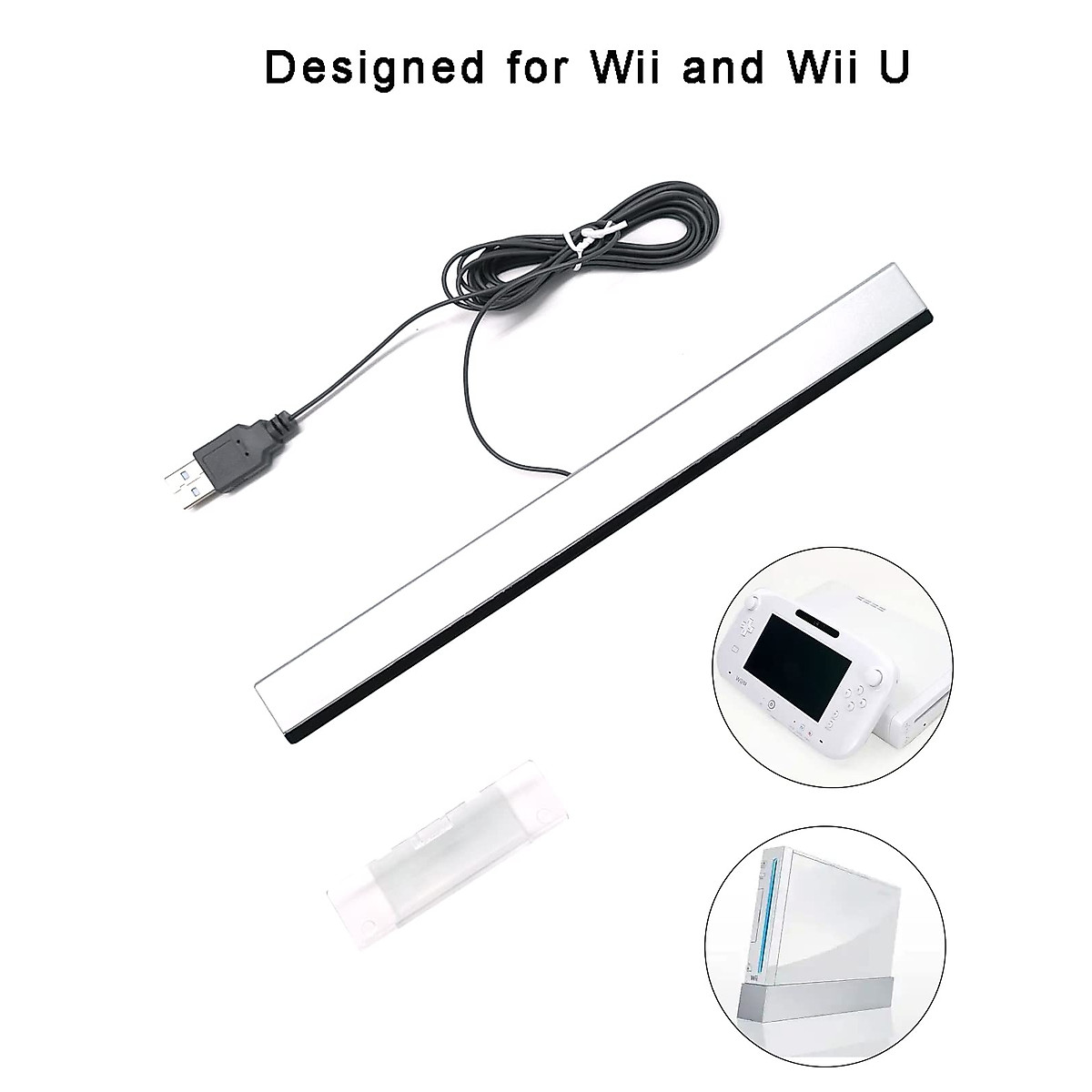 Otakulicious Wii Sensor Bar USB for Wii U Motion Dolphin Bar for Nintendo Console