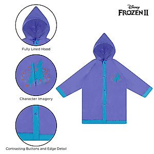 Disney Frozen Elsa Anna Rain Poncho and Umbrella Set, Blue Purple, 4-5T US