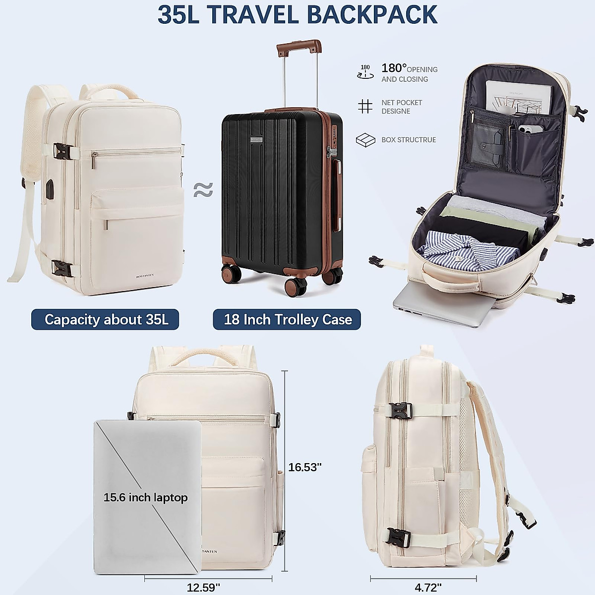 BOSTANTEN Small Wallet For Women ＆ Backpack for women