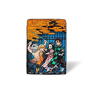 Surreal Entertainment Demon Slayer Oversized Plush Throw Blanket | Cozy Sherpa Cover For Sofa, Bed | Super Soft Fleece Blanket | Official Anime Manga Collectible | 45 x 60 Inches, Blue, One Size