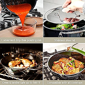 All-Clad FUSIONTEC Natural Ceramic with Steel Core Universal Pan, 4.5 quart, Onyx