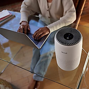 LEVOIT Air Purifiers for Bedroom Home, HEPA Filter Cleaner with Fragrance Sponge for Better Sleep, Filters Smoke, Allergies, Pet Dander, Odor, Dust, Office, Desktop, Portable, Core Mini, White