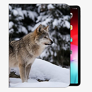 Hubin for New iPad Air 5th Generation Case 2022/iPad Air 4th Generation Case 2020 10.9 Inch,Schnee Winter Snow Animal Whit Auto Sleep/Wake Up