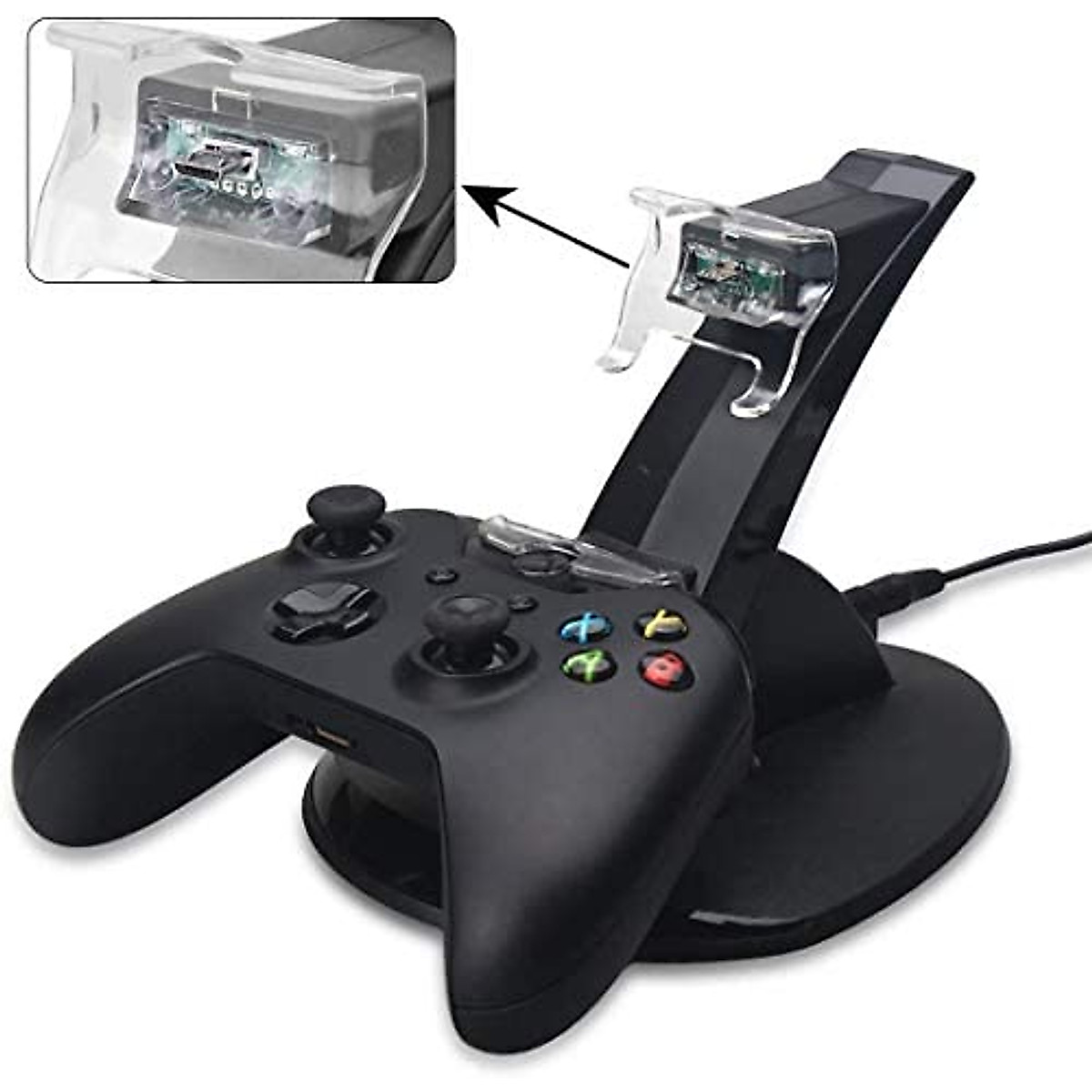 Charger Charging Station,Poulep Charging Station for Xbox One, Dual Charger Stand Compatible With for Xbox One/S(Black)