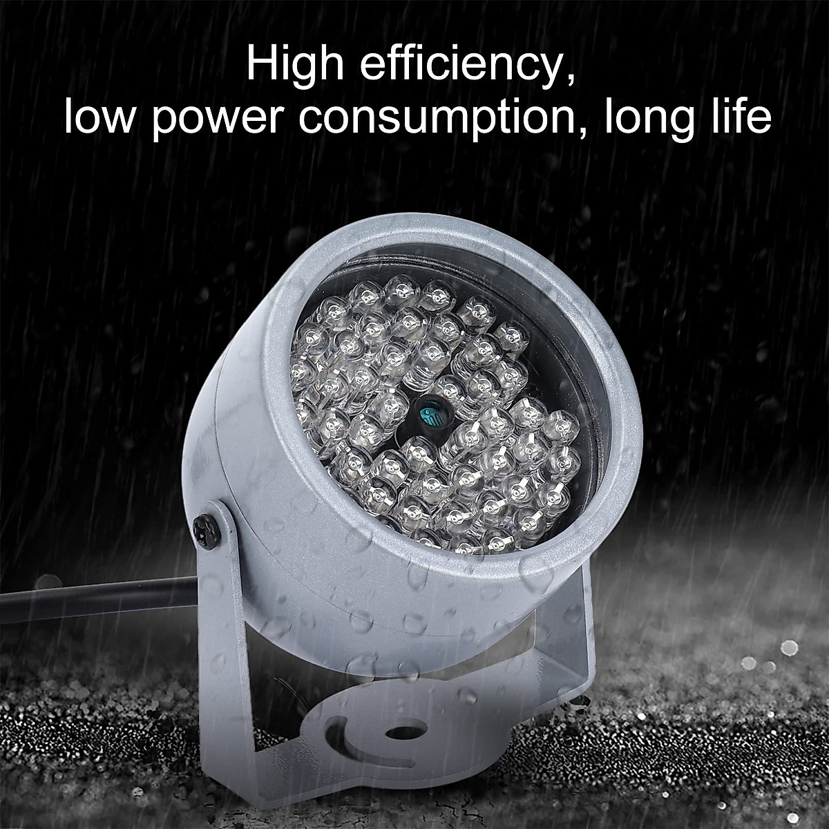 plplaaoo Night Vision Infrared Light, IP5 Rainproof 48 LEDs IR Infrared Light, Intelligent Waterproof Infrared Night Vision Light for Indoor or Outdoor Surveillance Camera Parking Lot, Fill Light