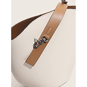 Bucket Bags for Women, Genuine Leather Tote Bag Ladies Purses and Handbags Designer Hobo Shoulder Bags with Adjustable Strap