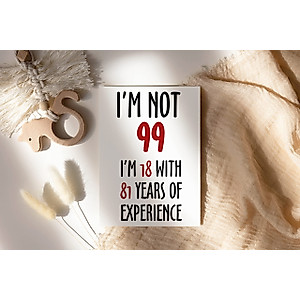 LissiArt97 Not 99 I'm 18 With 81 Years Experience Card - 99Th Birthday Card For Men Women - Mom Dad Grandma Grandpa - Humour Joker Card - Funny Birthday Card - Greeting Card