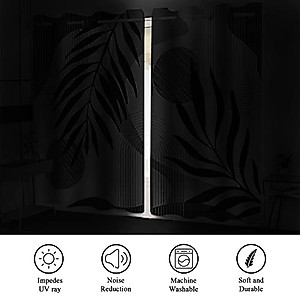 ZYLLGLOW 2 Panel Mid Century Modern Curtain Set Thick Cotton Boho Curtain Blackout for Bedroom Boho Decor for Living Room