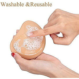 Silicone Bra Inserts Pads Self-Adhesive Bra Enhancer Breathable Push Up Bra Pads Lift Breast Pads (Beige - 3 pairs)