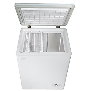 Danby DCF038A2WDB-3 3.8 Cu.Ft. Garage Ready Chest Freezer with Basket and Front-Mount Thermostat, Perfect for Dorm, Mud Room, Basement, Kitchen