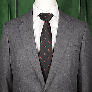 MENDEPOT Red Birds Pattern Necktie With Gift Box Northern Cardinal Pattern Tie