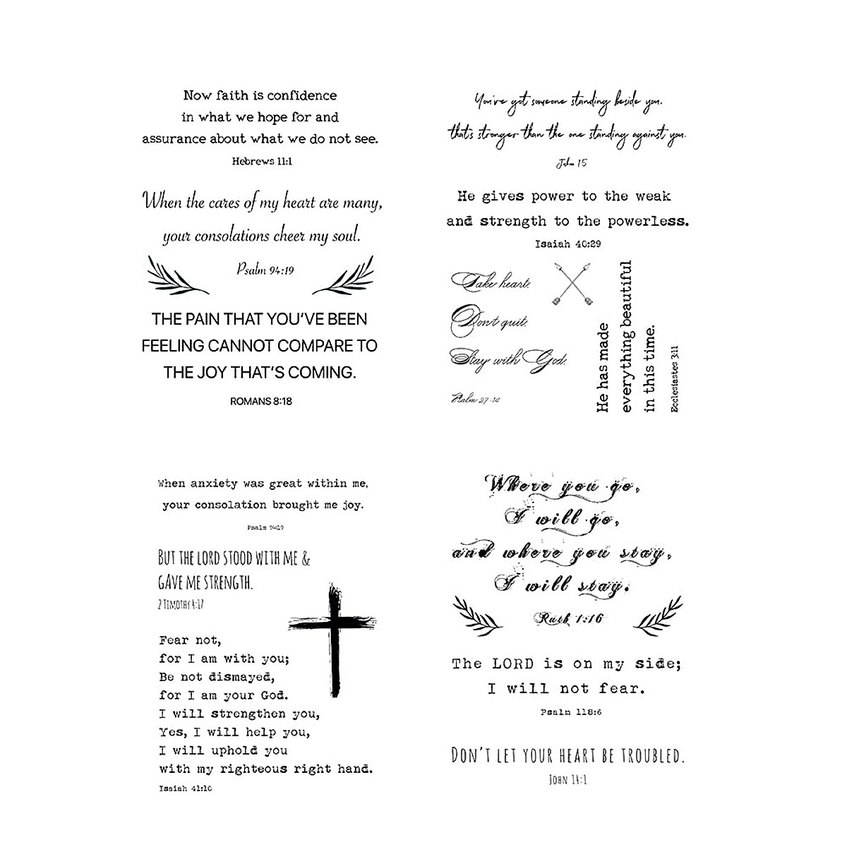 Everjoy 60+ Designs Inspirational Christian Quotes Bible Verses Scriptures Temporary Tattoos