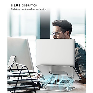 BoYata Laptop Stand, Laptop Holder, Multi-Angle Stand with Heat-Vent, Adjustable Notebook Stand for Laptop up to 17 inches, Compatible for MacBook Pro/Air, Surface Laptop, and so on (Silver)